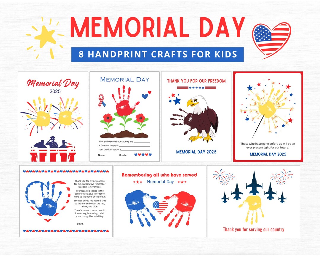 Memorial Day Crafts | Memorial Day Handprint Craft | Memorial Day for ...