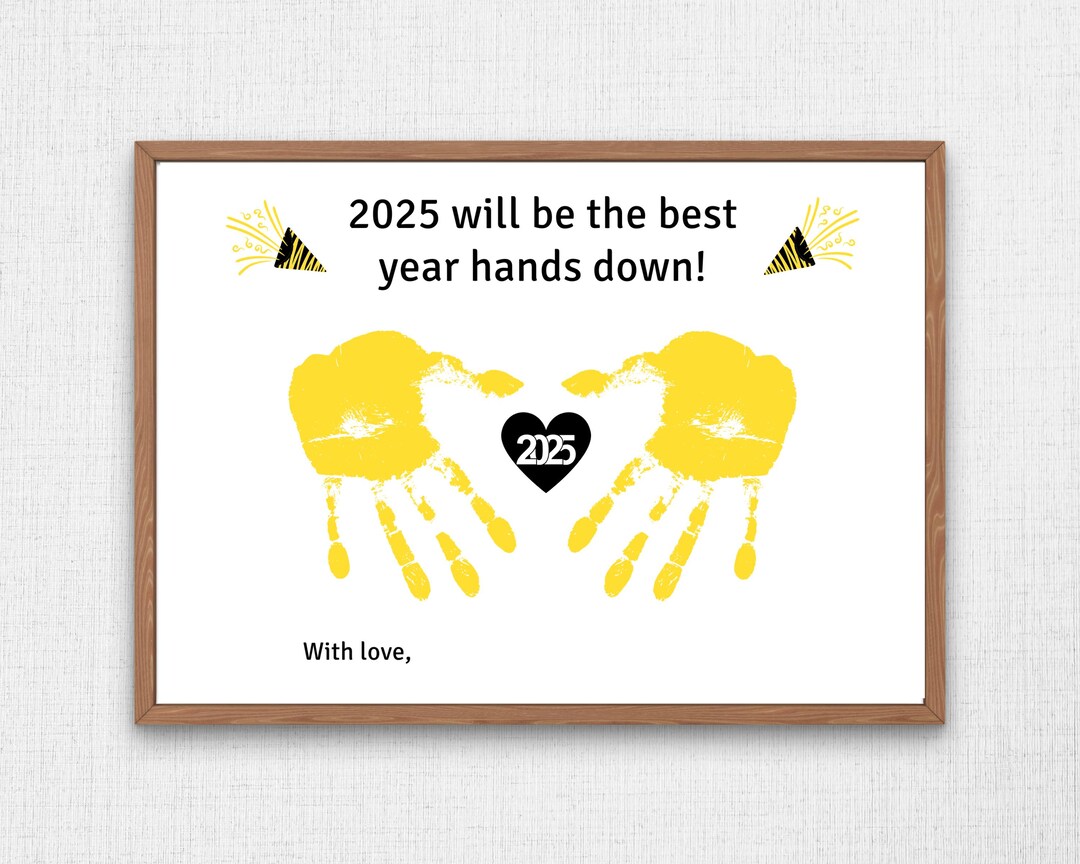 2025 New Years Handprint Art New Years Craft for Kids New Years ...