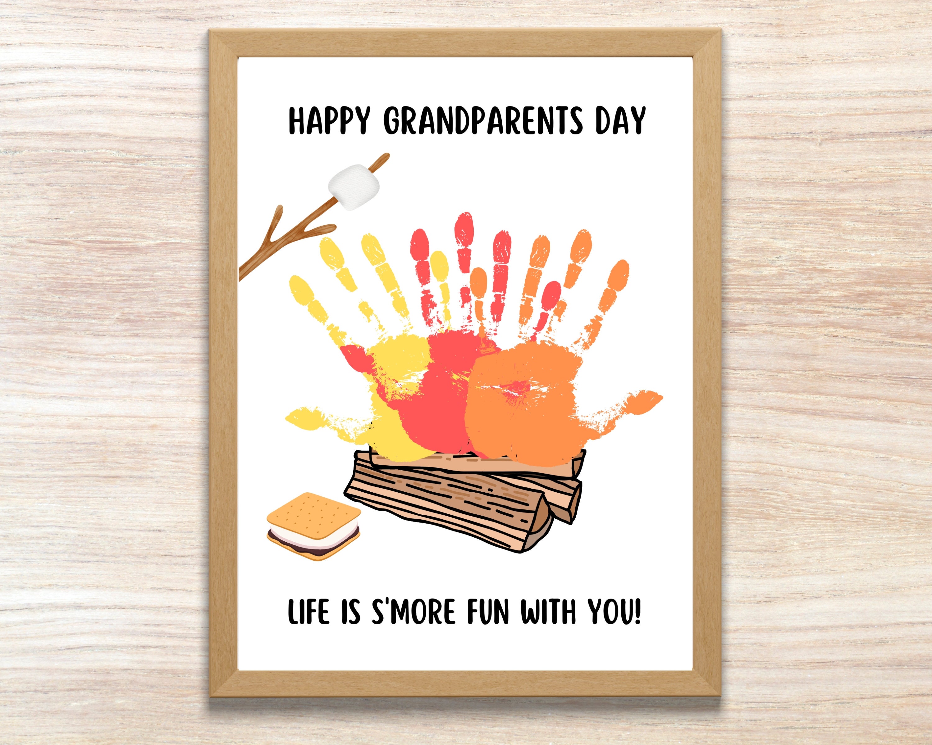 Grandparents Day Handprint S'mores Craft | Keepsake Gift (digital ...
