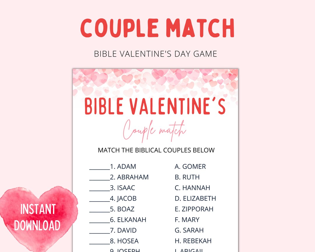 Bible Couples Match Valentine's Bible Games - Etsy
