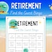 Retirement Bingo Retirement Party Games Find the Guest Bingo Fun Funny ...