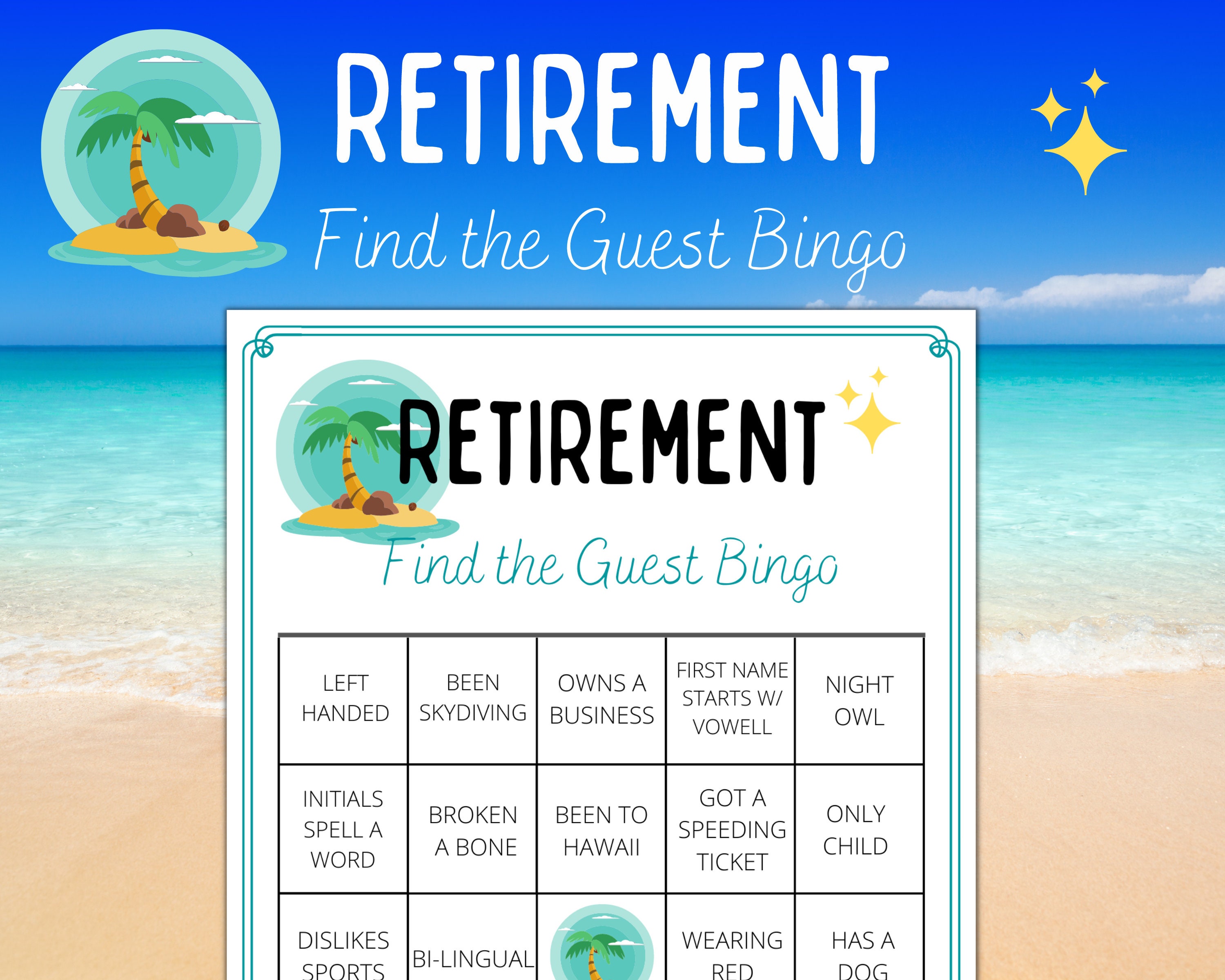Retirement Bingo Retirement Party Games Find the Guest - Etsy Canada