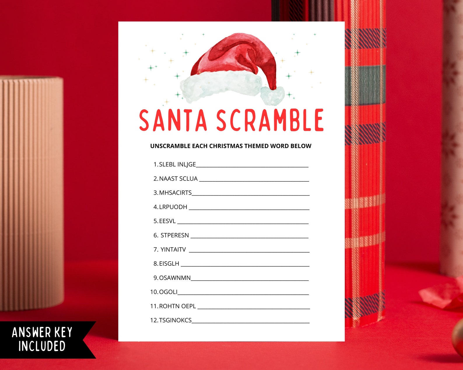 Santa Scramble | Christmas Game Printable | Games for Christmas | Fun ...