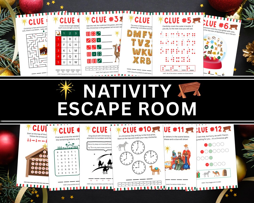 Christmas Bible Escape Room Game: A Nativity Themed Christmas Game ...