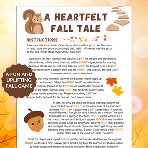 Fall Left Right Game: Heartfelt Autumn Tale (printable) - Etsy