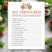 All Things Red: A Fun Christmas Party Game (printable) - Etsy