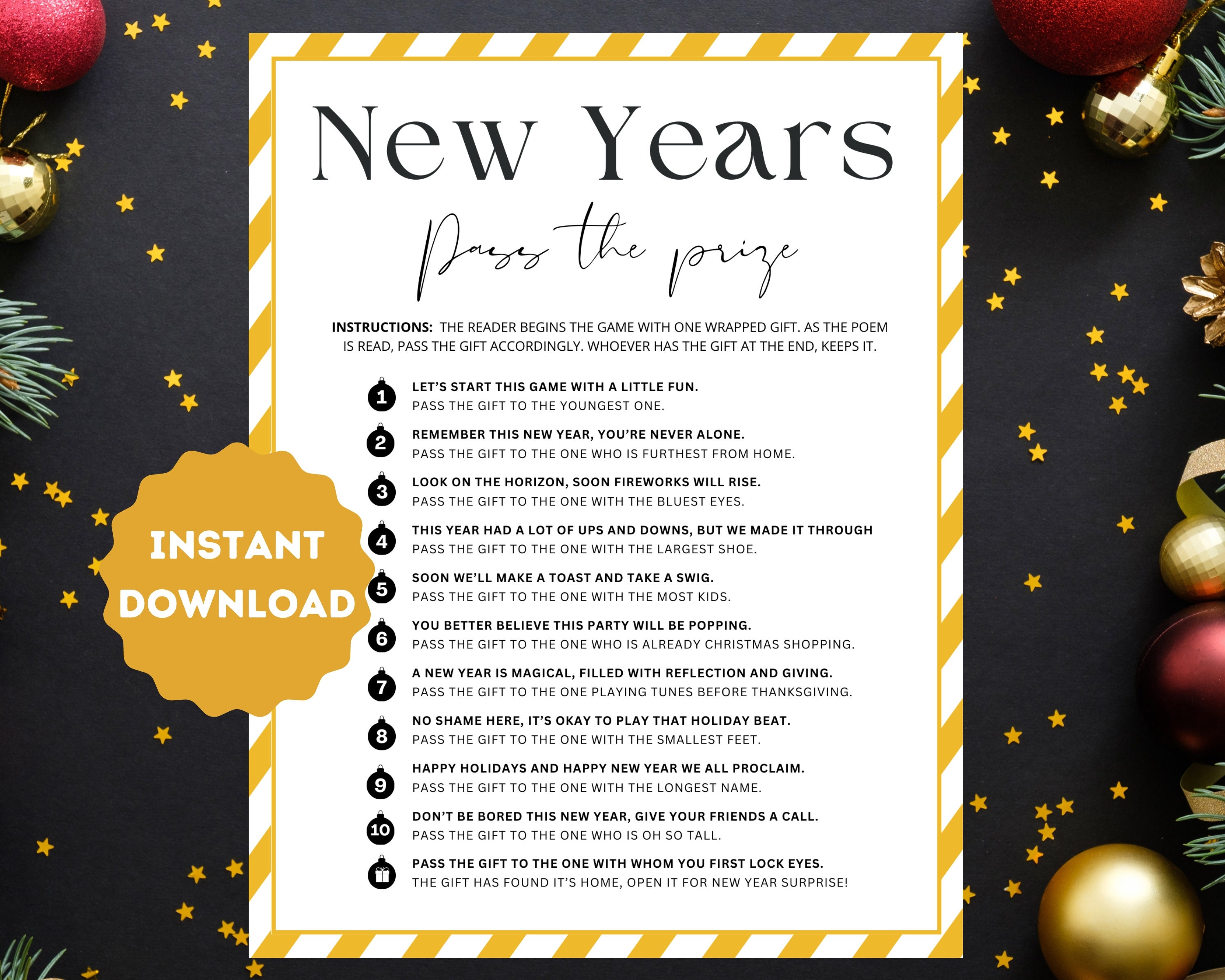 New Years Pass the Prize | Fun New Years Game | 2025 Game | New Years ...