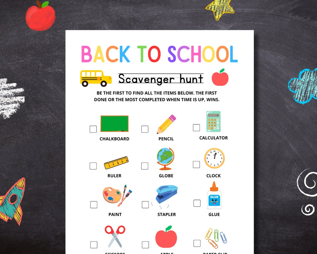 Back to School Scavenger Hunt | Back to School Game | First Day of ...