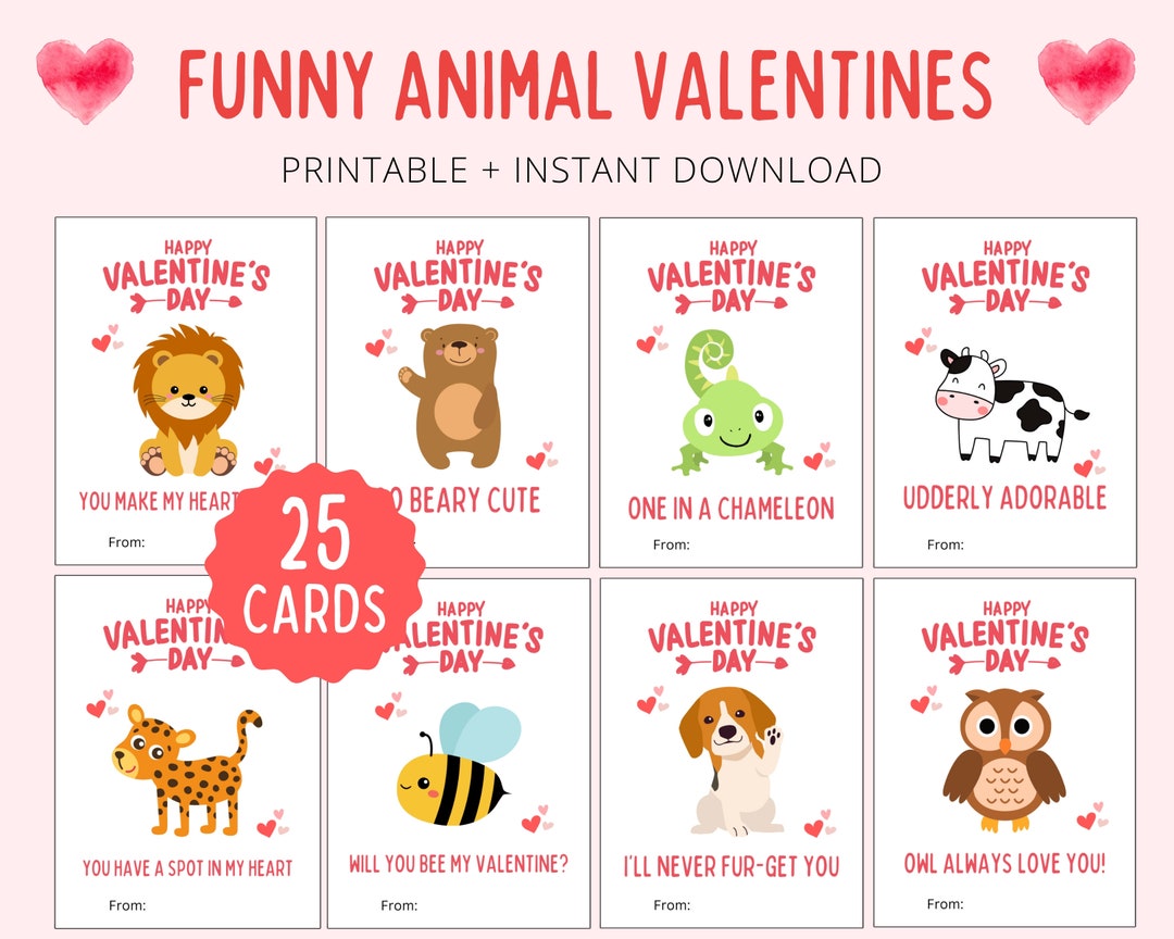 Animal Valentines | Funny Valentines for Kids | Valentines for Kids ...