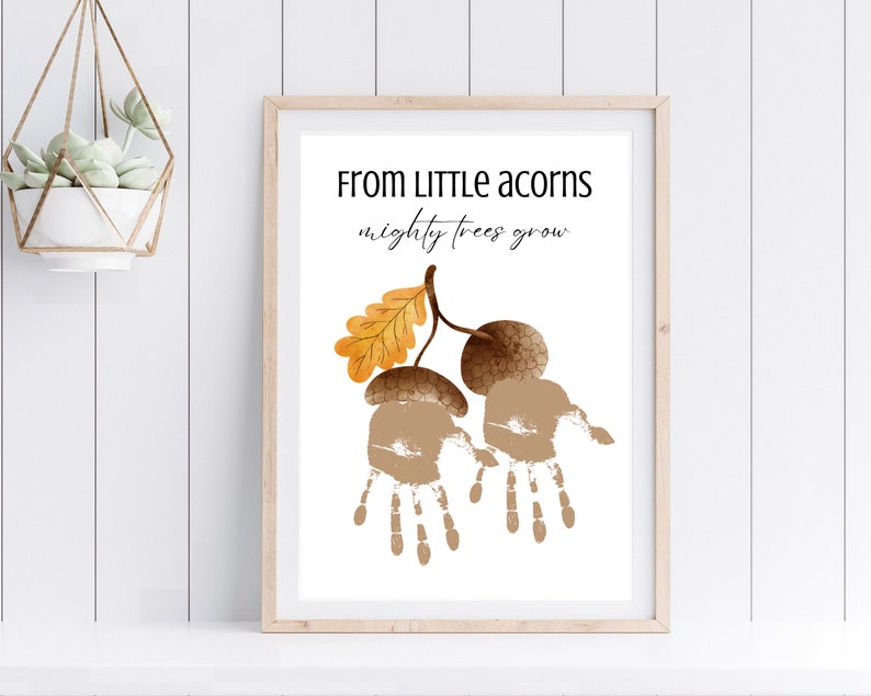 Fall Handprint Acorn Keepsake Art | Kids Autumn Craft (digital Download ...
