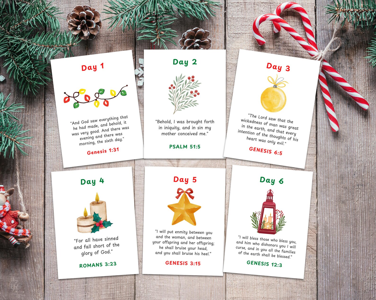 Christmas Advent Bible Verse Cards: 25 Christmas Advent Calendar Cards ...