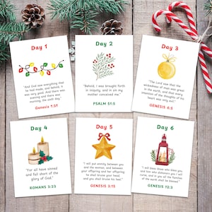 Christmas Advent Bible Verse Cards: 25 Christmas Advent Calendar Cards ...