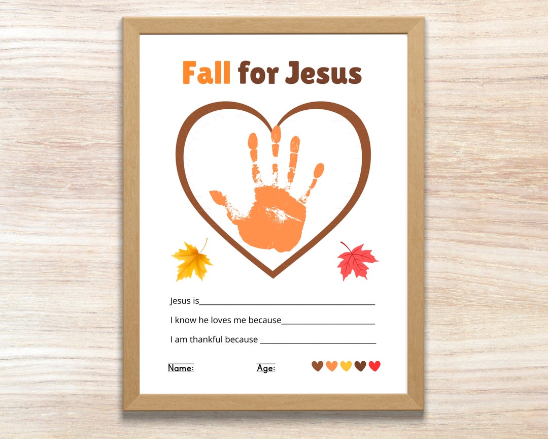 Fall for Jesus Handprint Craft: Sunday School Bible Art (digital ...