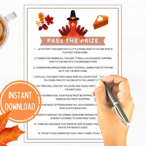 Thanksgiving Pass the Prize | Thanksgiving Game | Thanksgiving Games ...