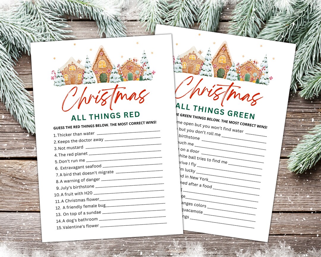 Christmas Party Game | All Things Red Green Christmas | Christmas Games ...