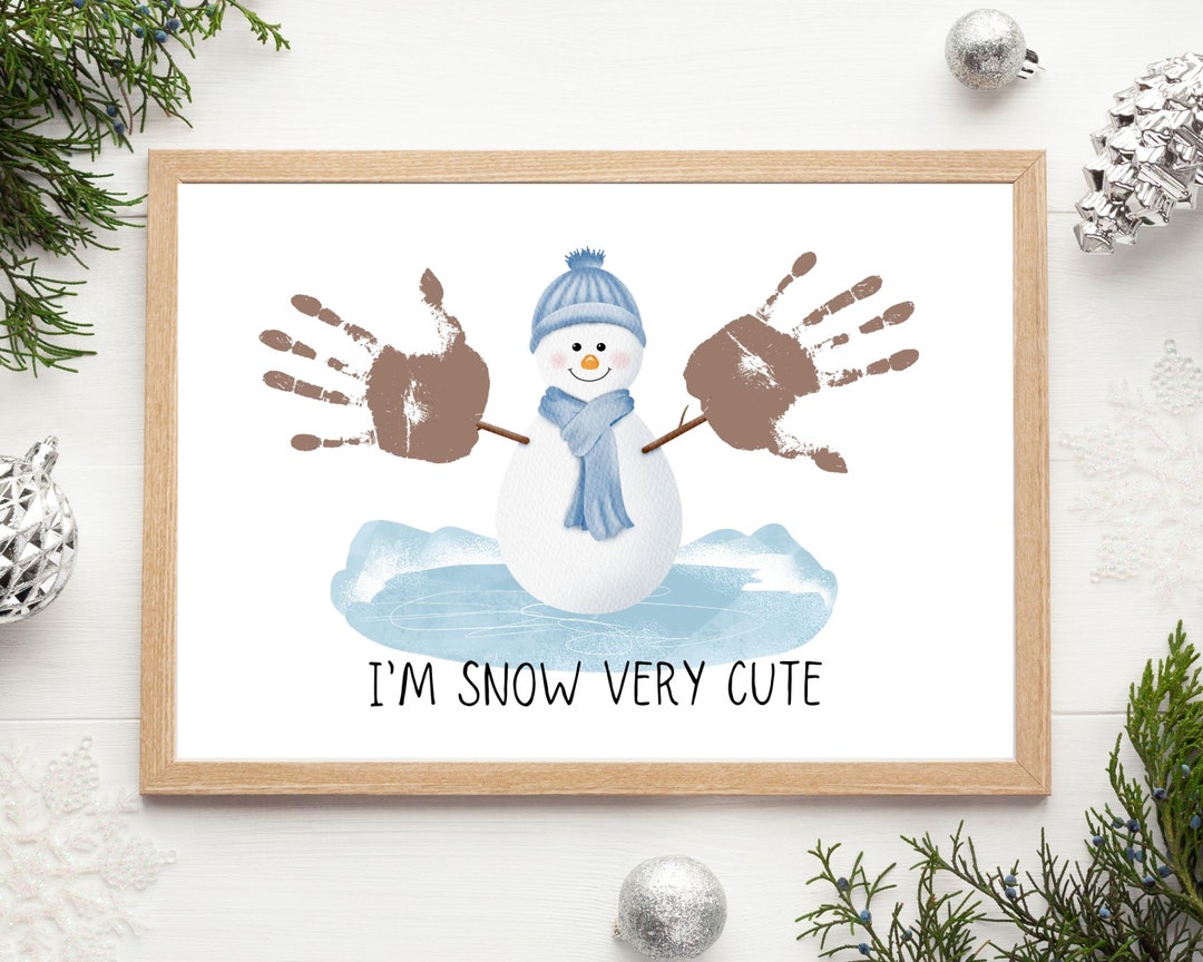 Christmas Snowman Handprint Craft | Kids Keepsake (printable) - Etsy