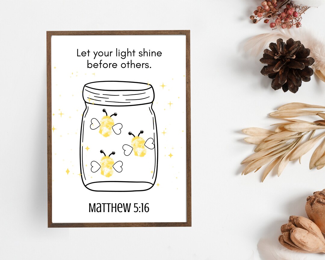 Let Your Light Shine Craft Bible Handprint Craft Bible - Etsy