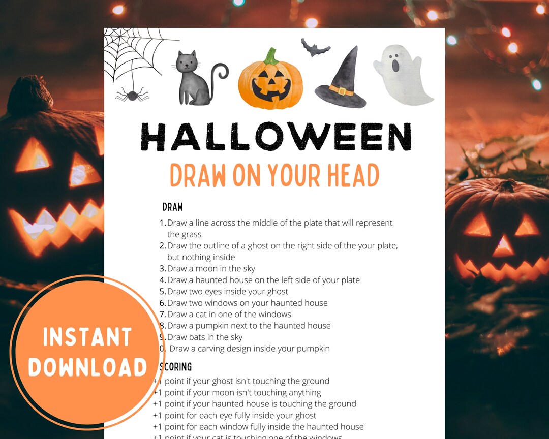 Halloween Plate on the Head Game Funny Halloween Games - Etsy