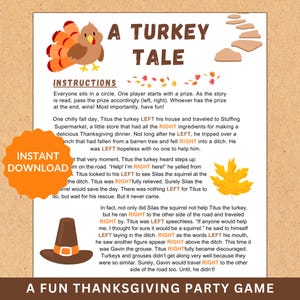 Thanksgiving Left Right Game | Turkey Tale (digital Download) - Etsy