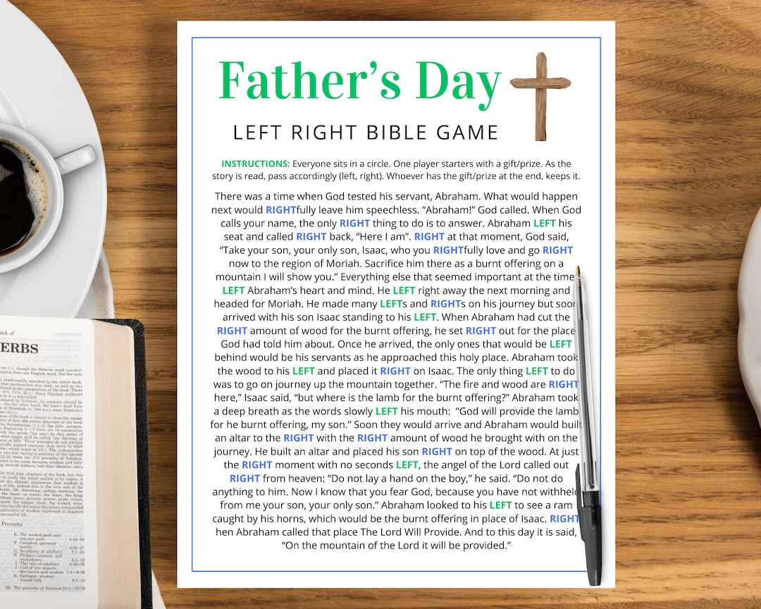 Father's Day Bible Left Right Game | Father's Day Bible Game | Father's ...