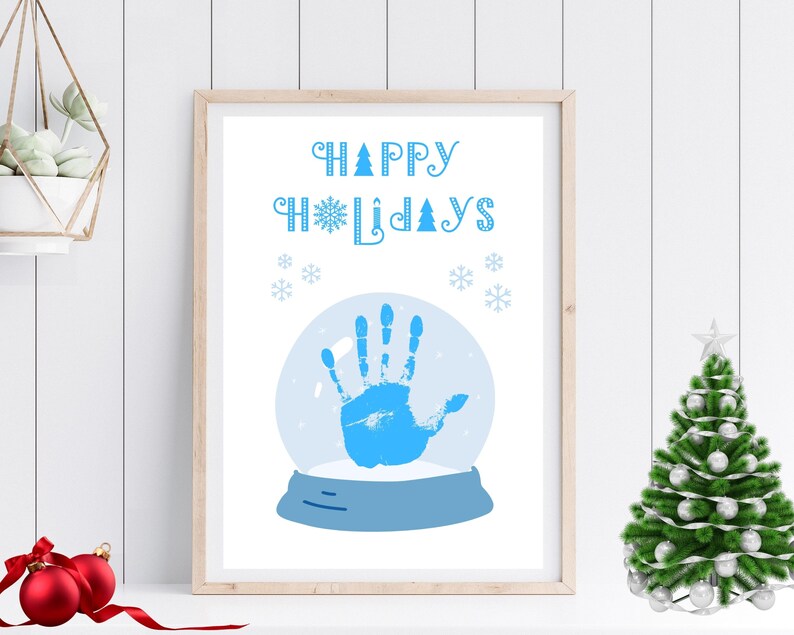 Christmas Handprint Snow Globe Craft | Printable Keepsake (digital ...