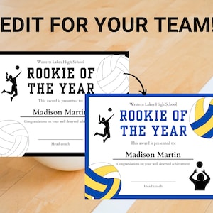 Womens Volleyball Certificates | Editable Volleyball Certificate ...
