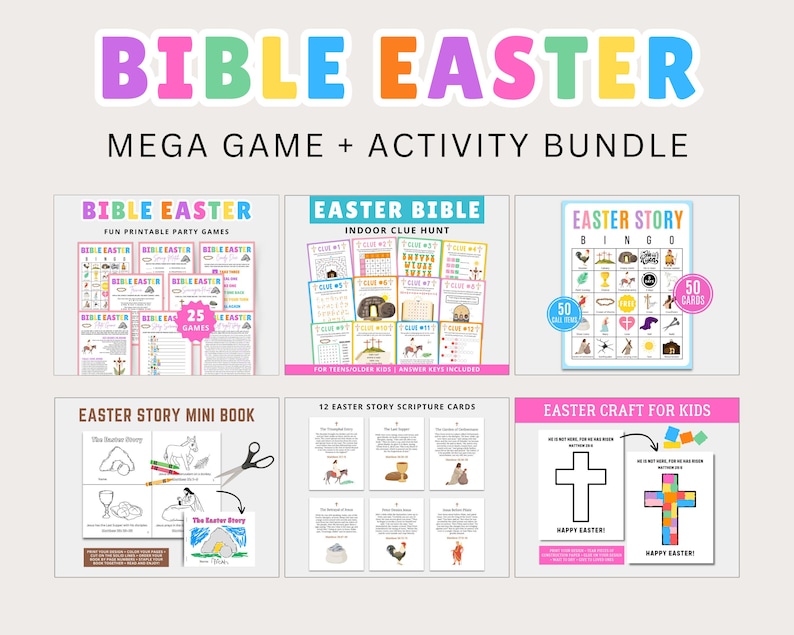 Easter Bible Games Bundle | Church Activities & Crafts (digital ...