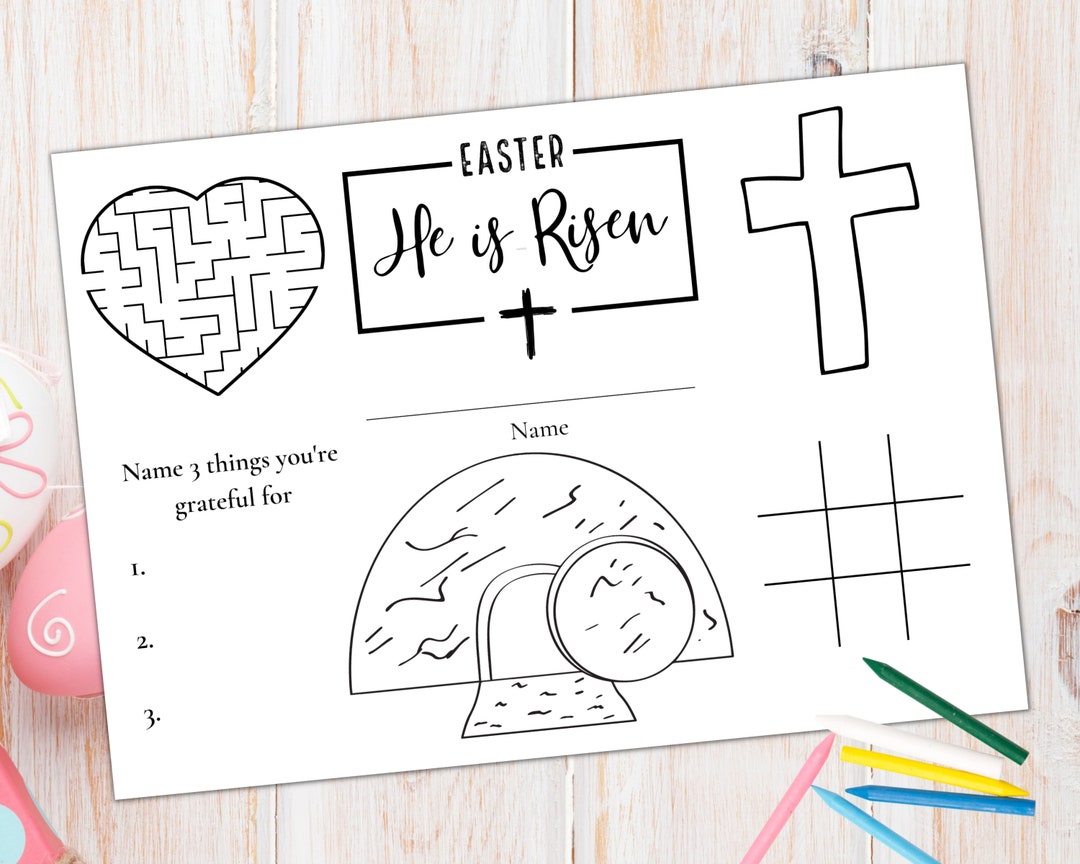 Easter Placemat for Kids Christian Easter Coloring Pages Easter Bible ...