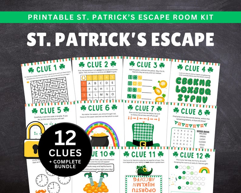 St. Patrick's Day MEGA Game Bundle: Bingo, Trivia, Escape Room ...