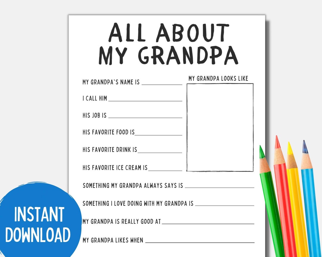 All About My Grandpa | All About My Papa | Grandparents Day Craft ...