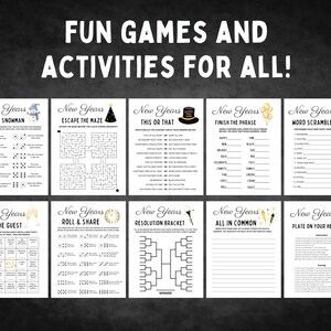 New Years Games | New Years Eve Games | Printable New Years Games | New ...