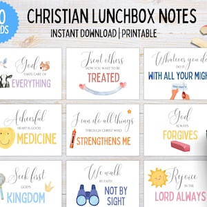 Christian Lunch Box Notes | Lunch Box Notes for Kids | Bible Lunch Box ...