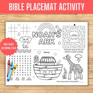 Bible Placemat | Sunday School Craft | Bible Story Crafts | Bible Craft ...
