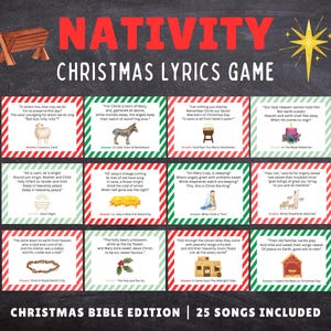 Christmas Lyrics Game: Nativity Bible Songs (digital Download) - Etsy