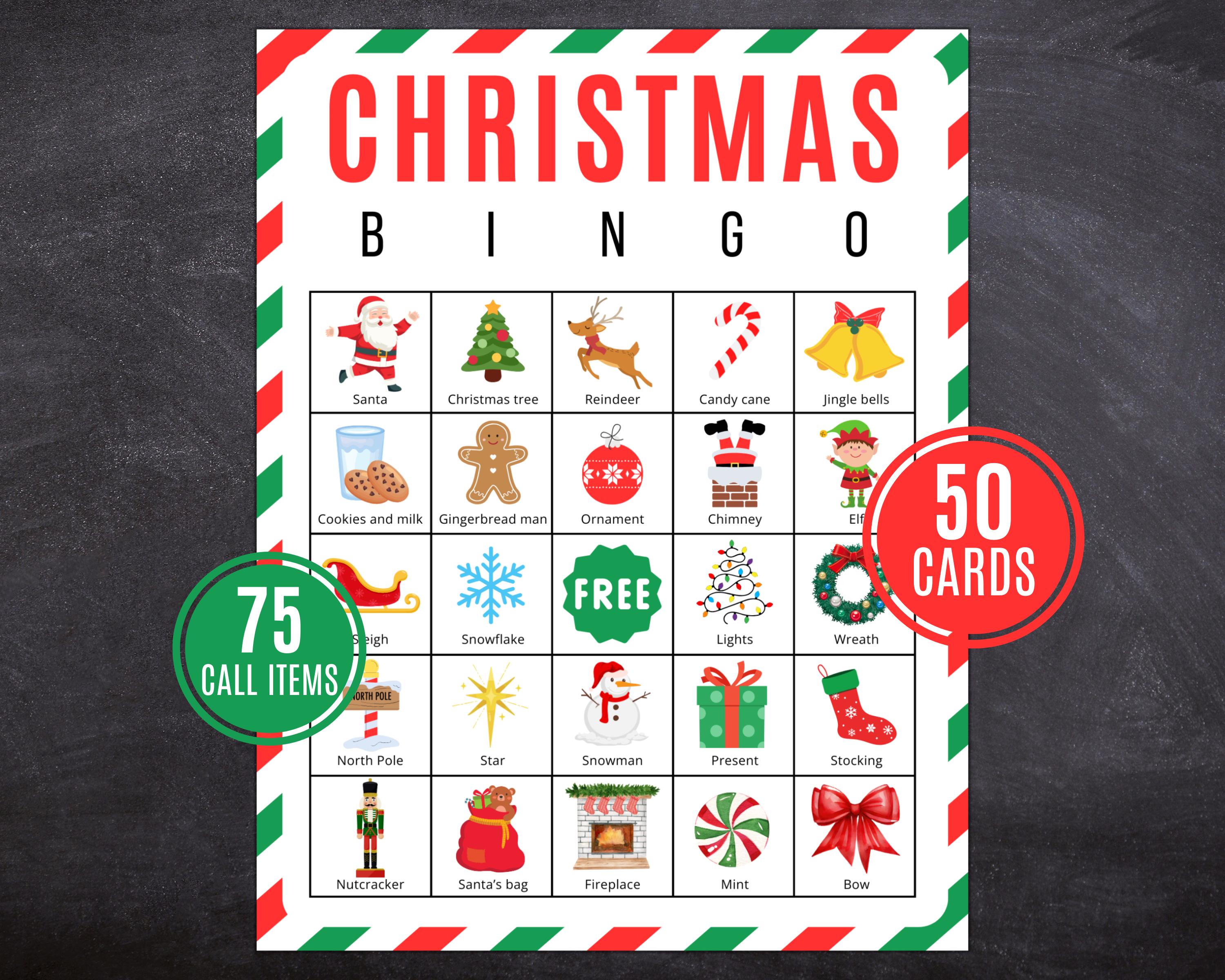 Christmas Bingo | Printable Christmas Bingo | Holiday Bingo | Christmas ...