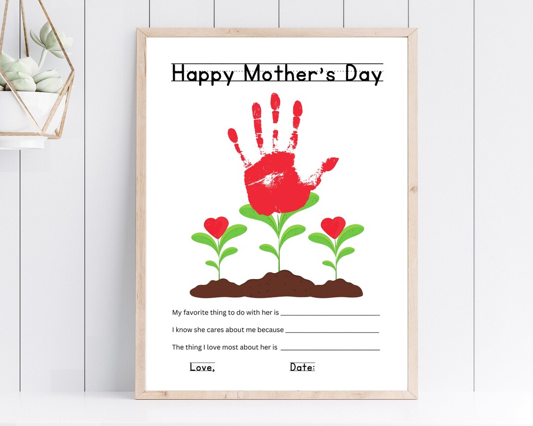 Mothers Day Handprint Craft | Mothers Day Craft | Printable Mothers Day ...