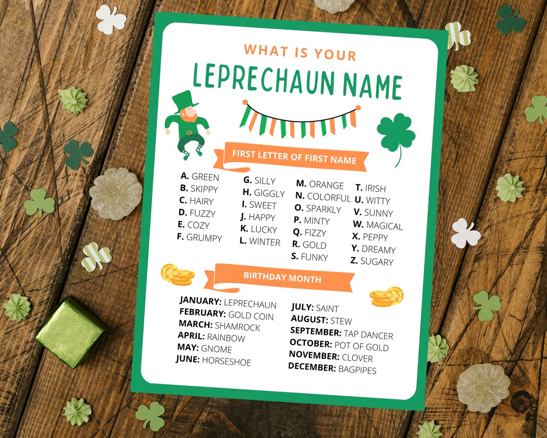 What's Your Leprechaun Name | St. Patricks Games | St Patrick's Day ...