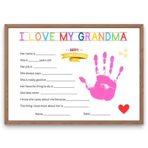 Grandparents Day Handprint Craft | Grandparents Day Craft ...