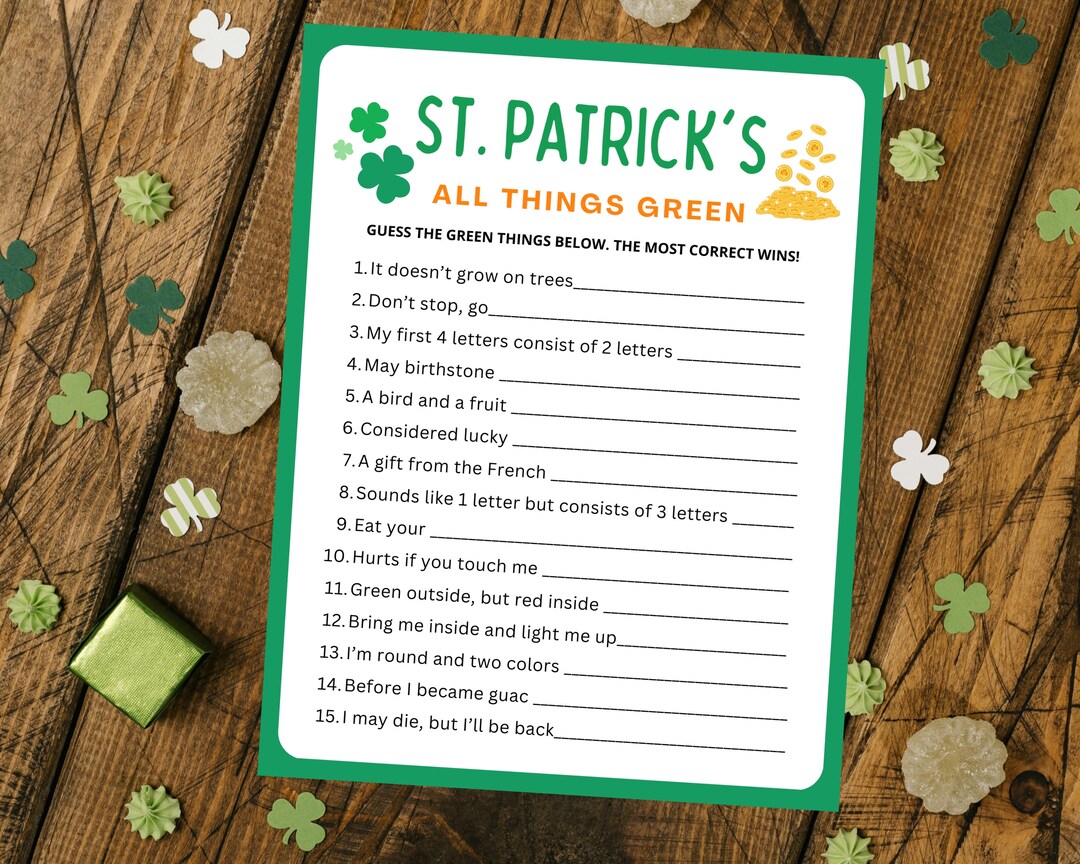 All Things Green | St Patrick's Day Games | St Patty's Day Game | St ...
