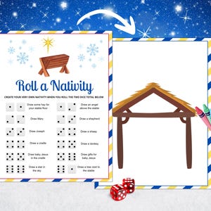 Roll a Nativity | Christmas Bible Game | Nativity Craft | Nativity Game ...