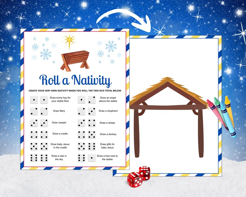 Roll a Nativity | Christmas Bible Game | Nativity Craft | Nativity Game ...