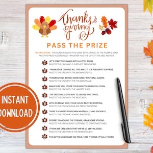 Thanksgiving Pass the Prize | Thanksgiving Game | Thanksgiving Games ...