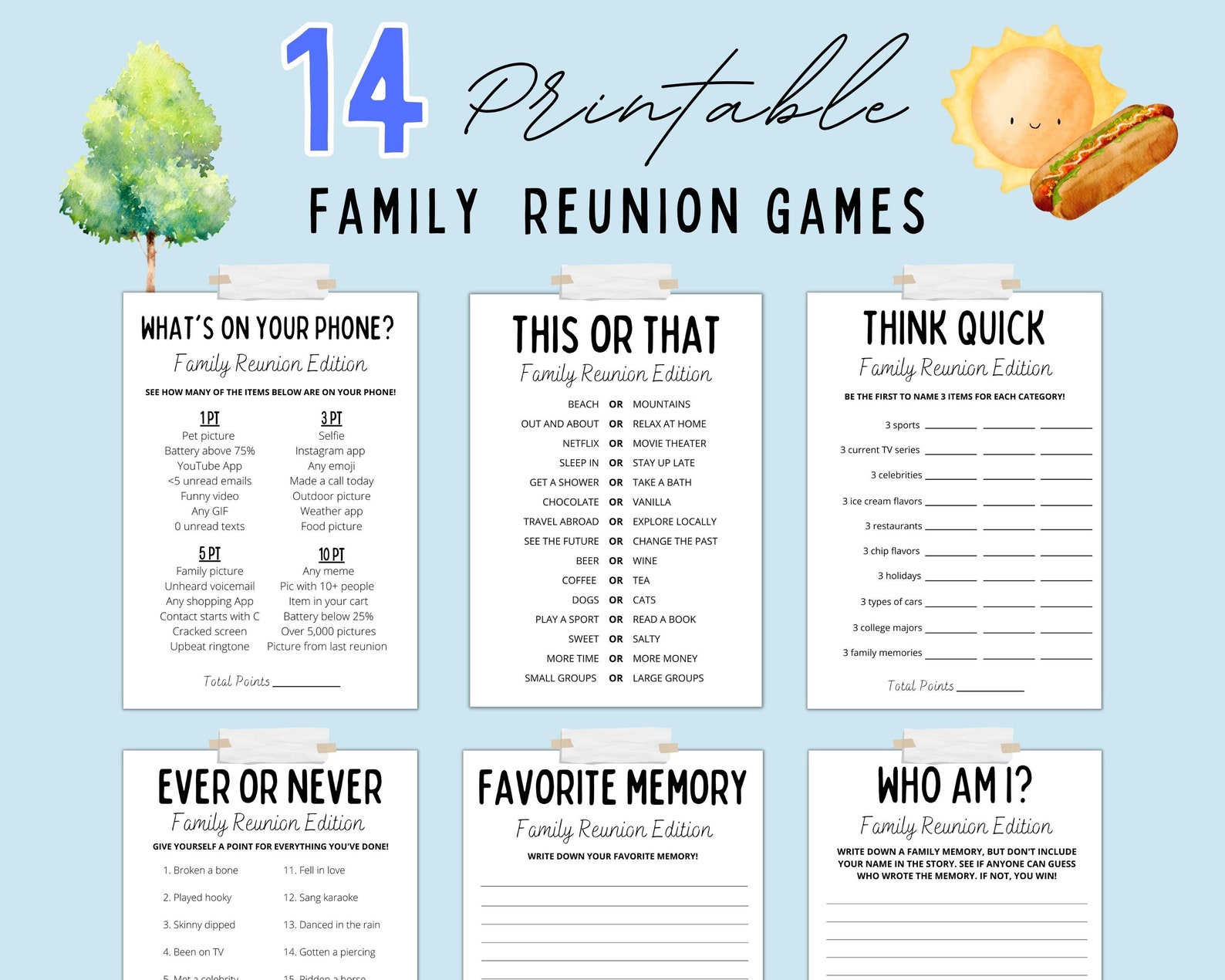 Family Reunion Game Bundle Family Reunion Games Family - Etsy