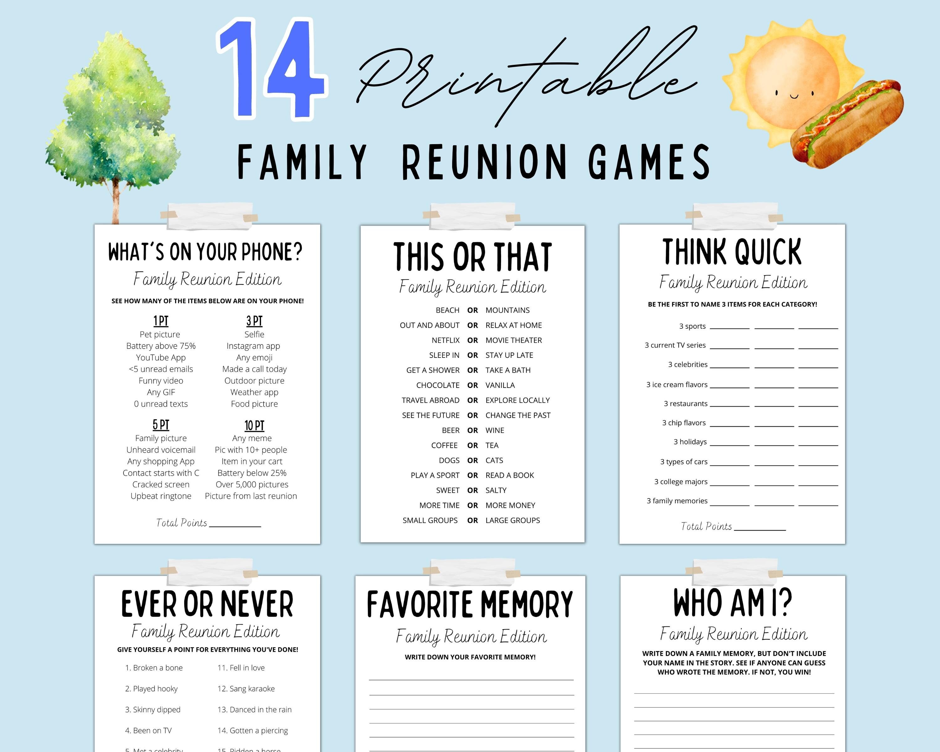 Family Reunion Game Bundle Family Reunion Games Family - Etsy