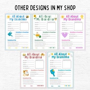 All About My Grandma Grandparents Day Activity Grandparents Day Gift ...