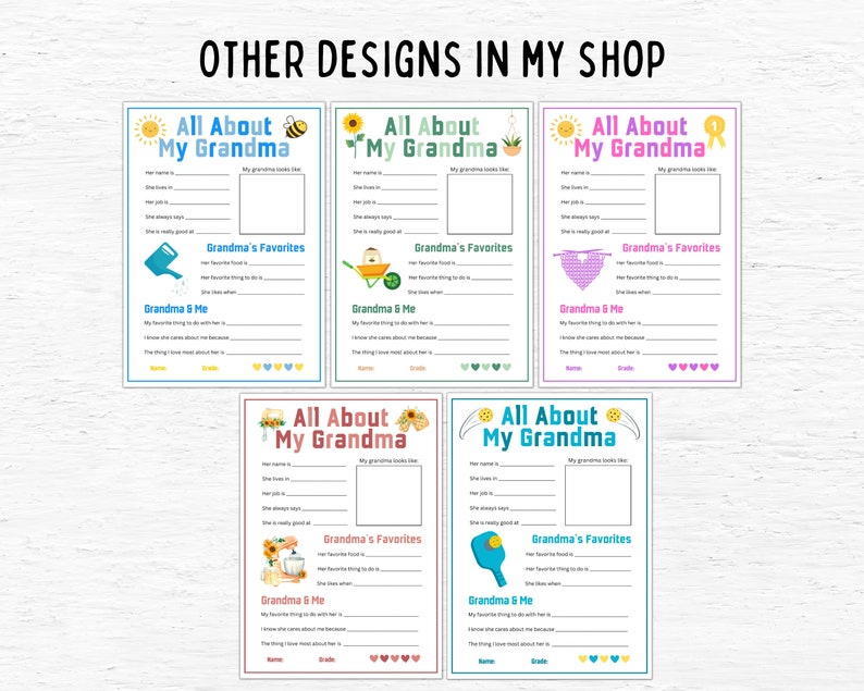 All About My Grandma | Grandparents Day Activity | Grandparents Day ...
