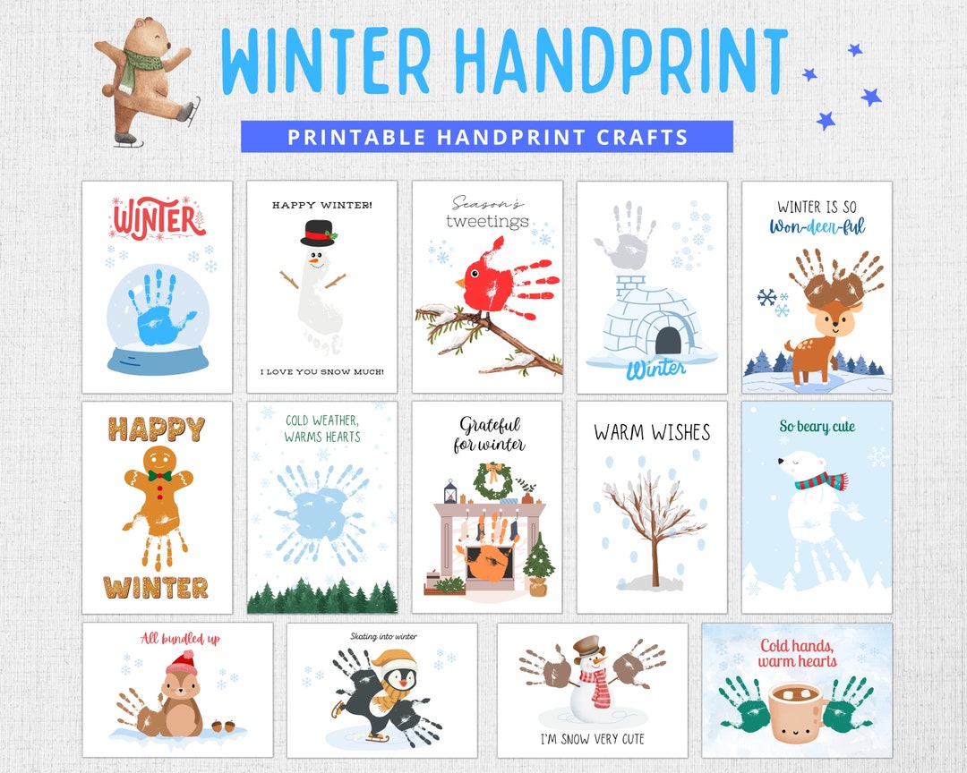Winter Handprint Craft Bundle | Winter Preschool Craft | Winter Craft ...