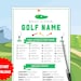 Golf Name Game | Golf Party Printable (digital Download) - Etsy