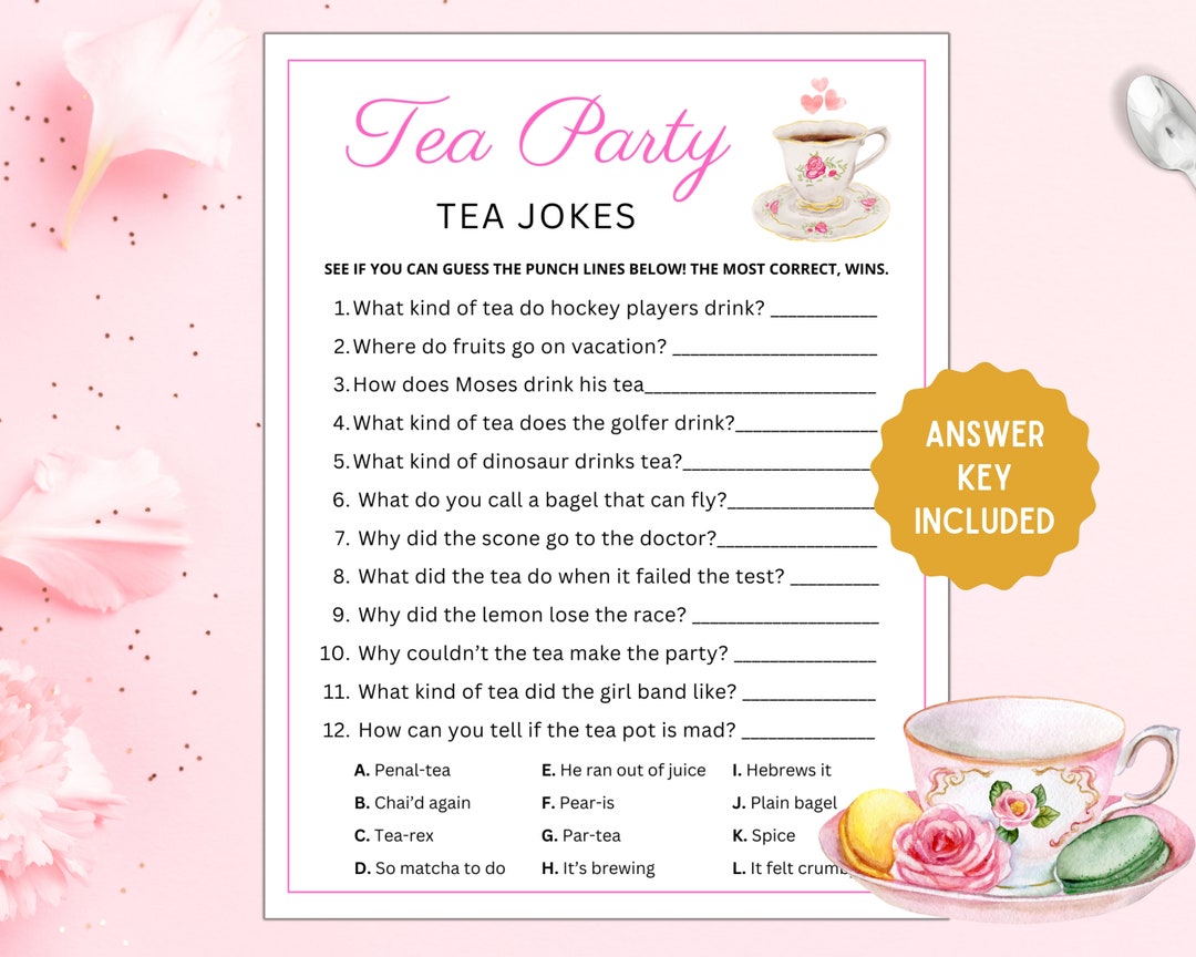 Funny Tea Party Games | Tea Jokes | Tea Games | Tea Party Games ...