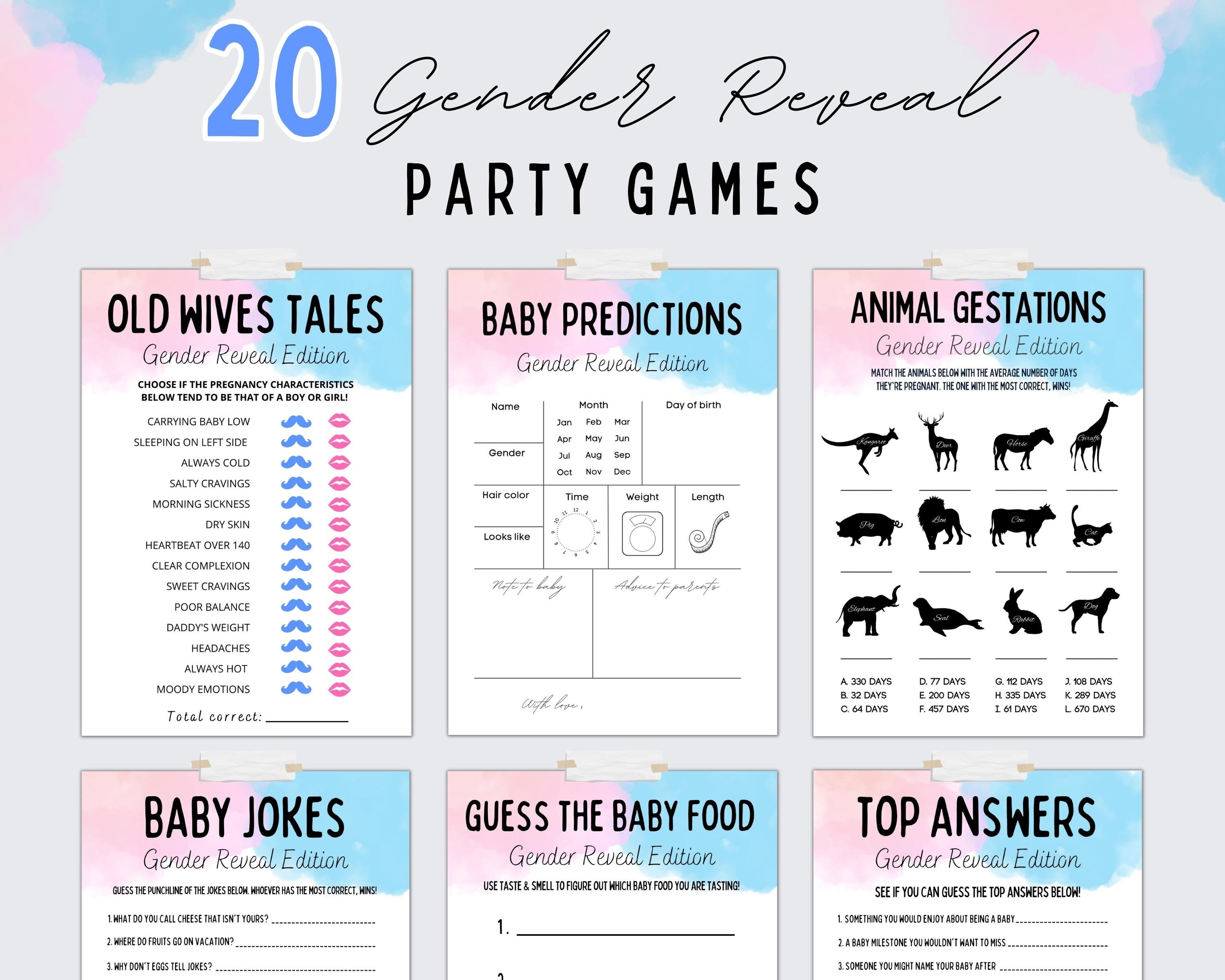 Gender Reveal Games Bundle Gender Reveal Games Gender - Etsy